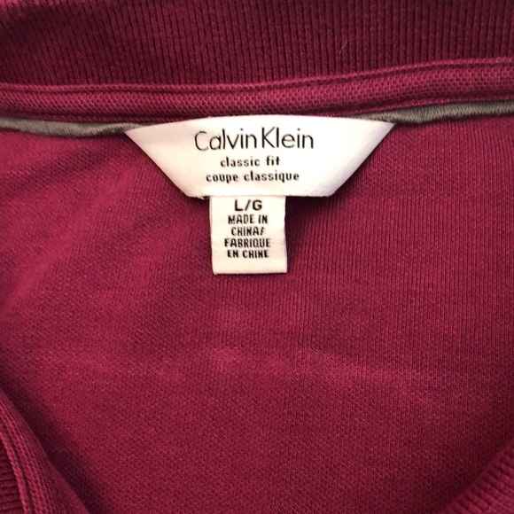 Calvin Klein | Shirts | Calvin Klein Mens Maroon Classic Fit Short ...